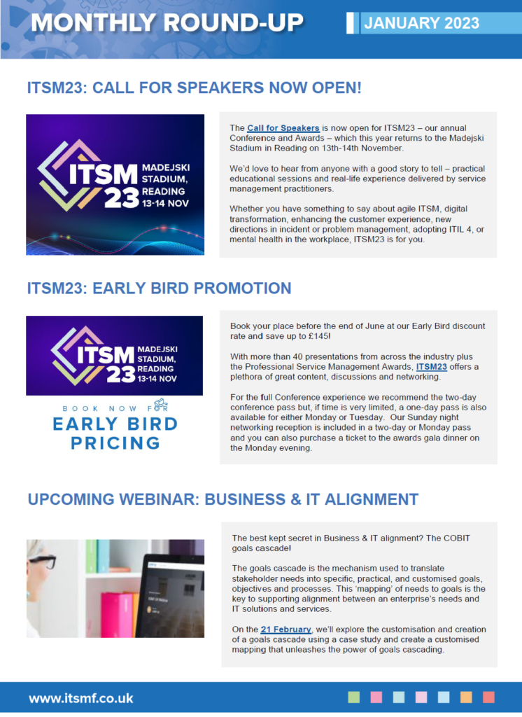 Monthly Round-up - itSMF UK