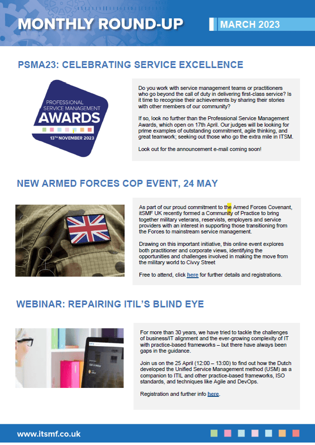 Monthly Round-up - itSMF UK