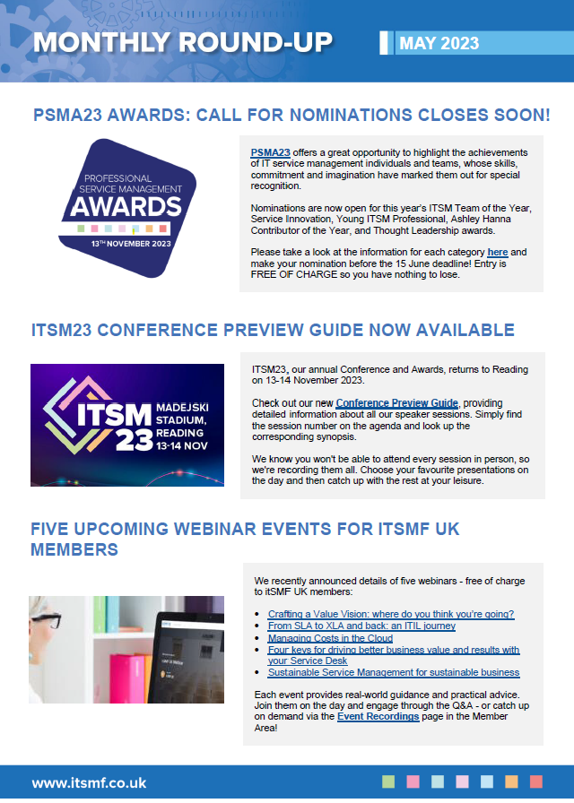 Monthly Round-up - itSMF UK