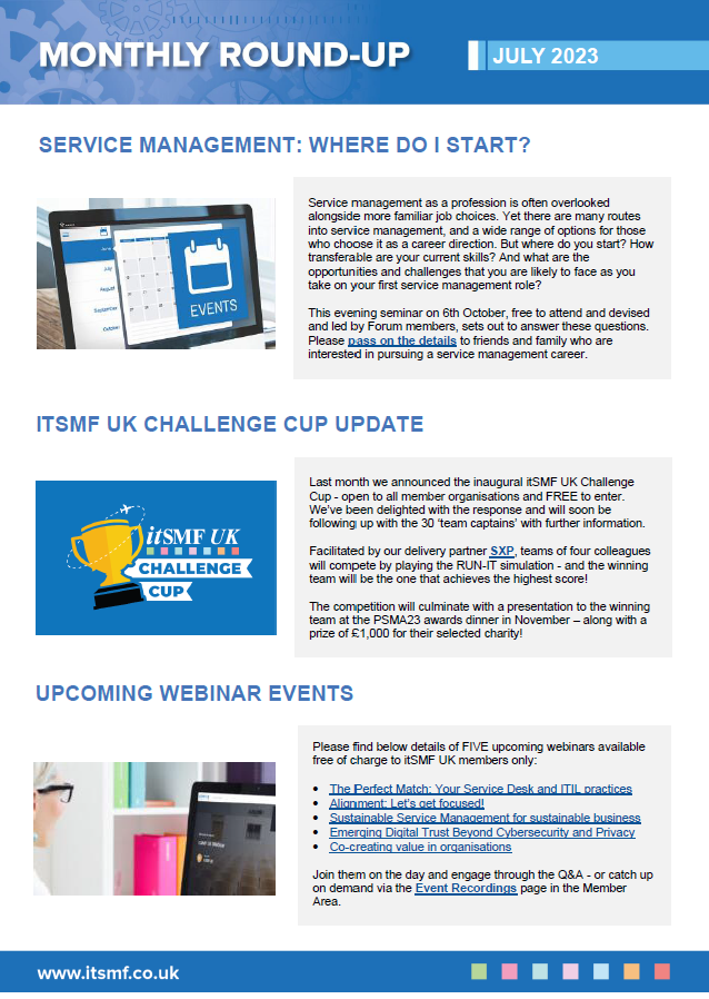 Monthly Round-up - itSMF UK
