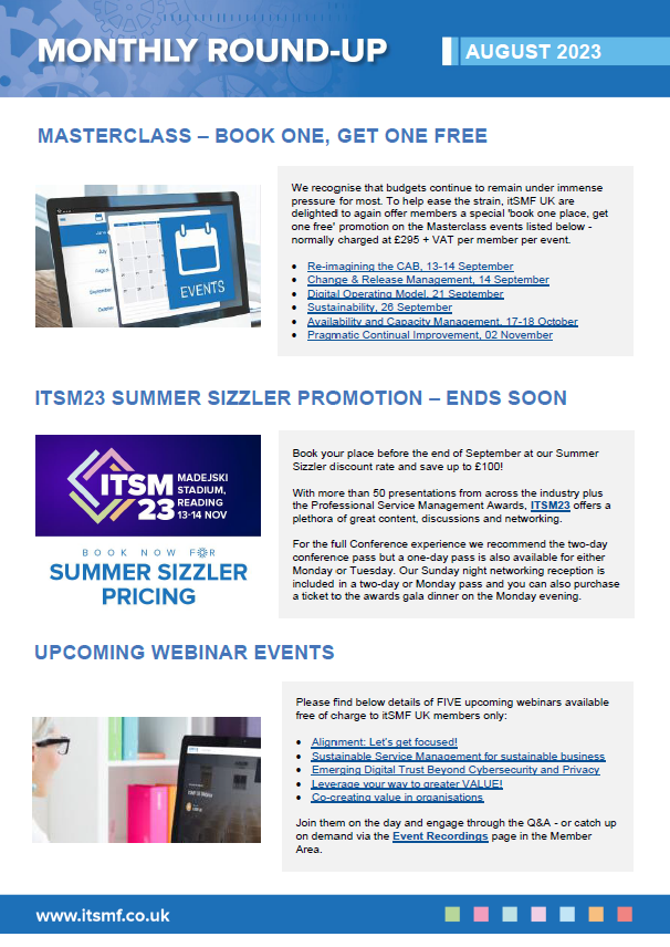 Monthly Round-up - itSMF UK