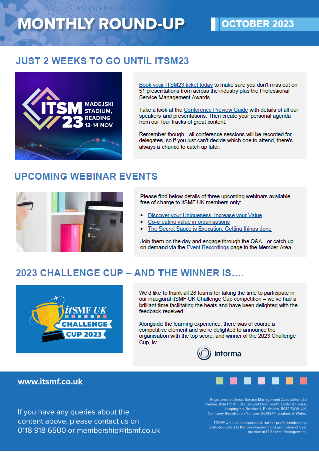 Monthly Round-up - itSMF UK