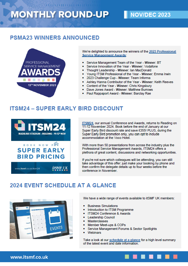 Monthly Round-up - itSMF UK