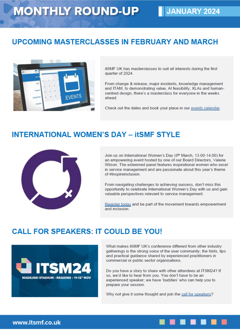 Monthly Round-up - itSMF UK
