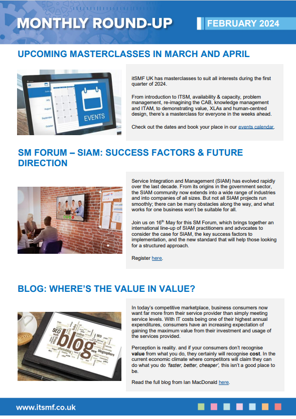 Monthly Round-up - itSMF UK