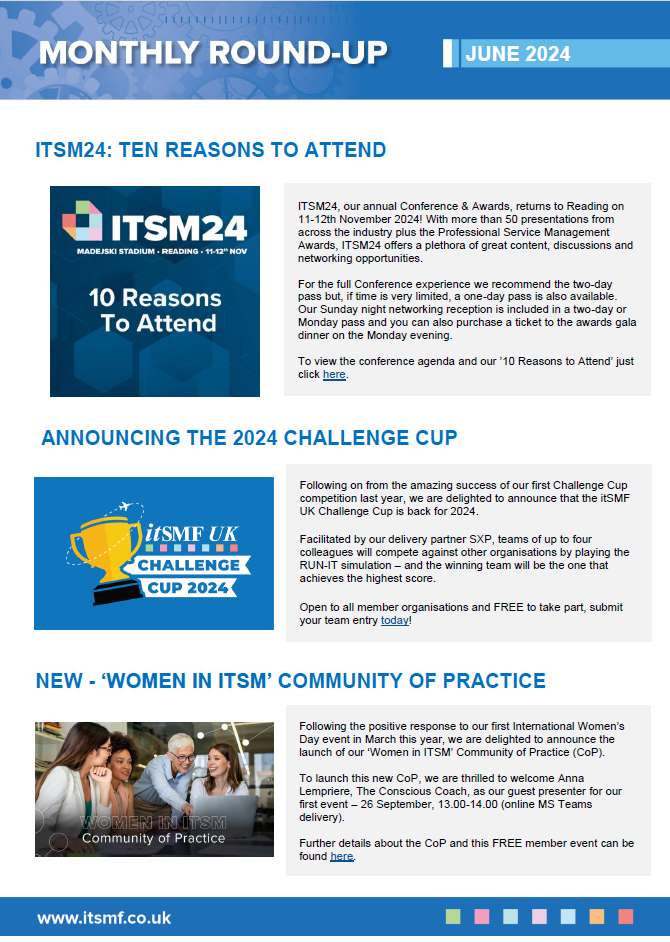 Monthly Round-up - itSMF UK